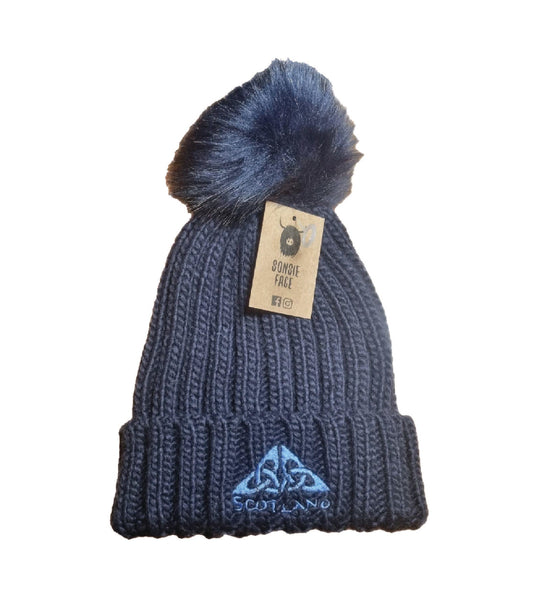 Celtic Triangle Furry Pom Pom Hat – Sonsie Face