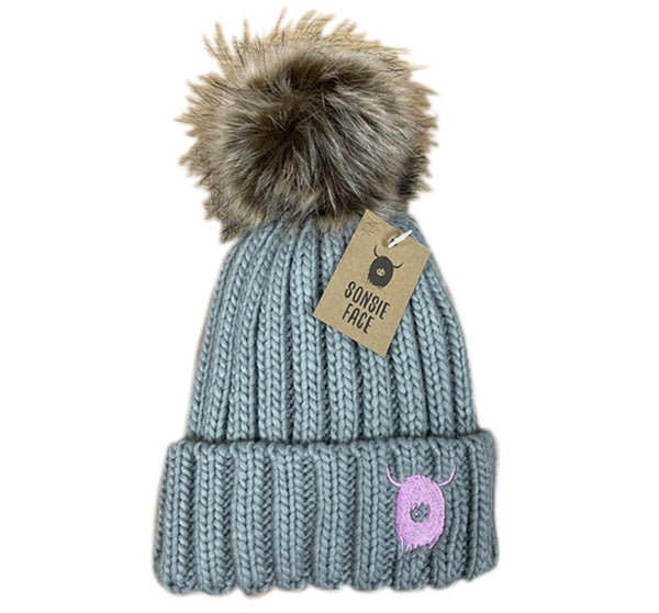 Sonsie Face Coo Furry Pom Pom Hat